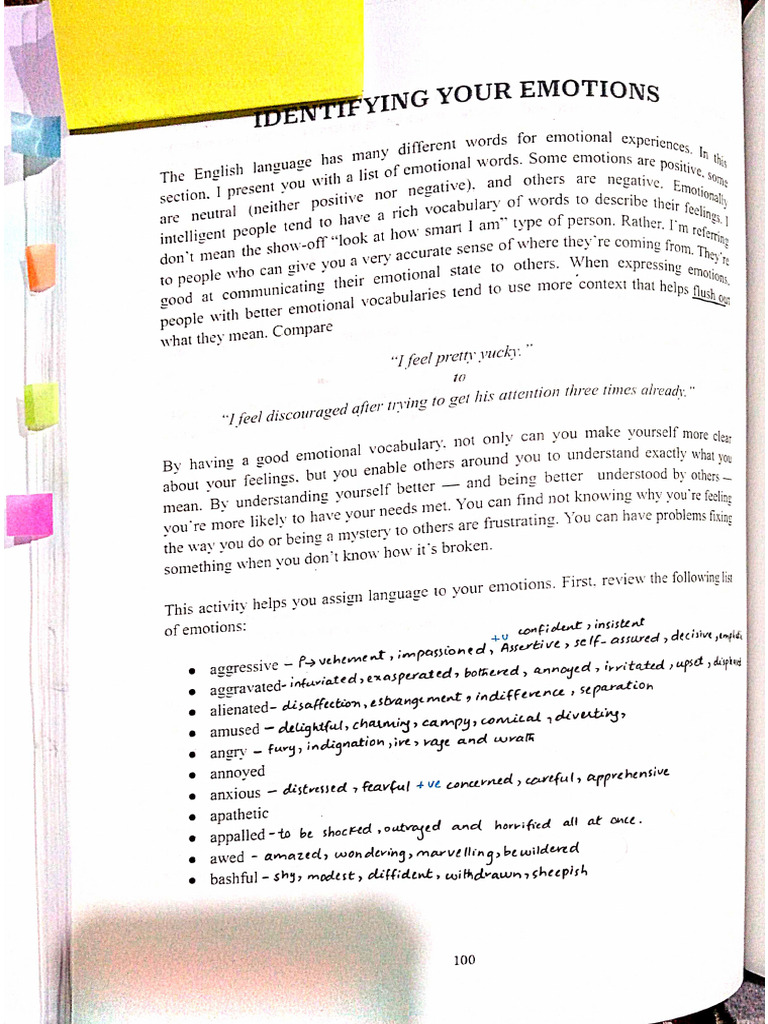 Vocabulary of Emotions | PDF