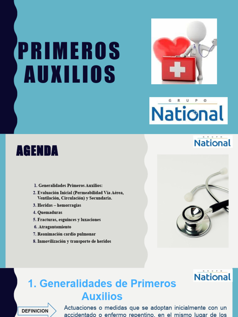 Guía de Primeros Auxilios | PDF | Reanimación cardiopulmonar | Herida