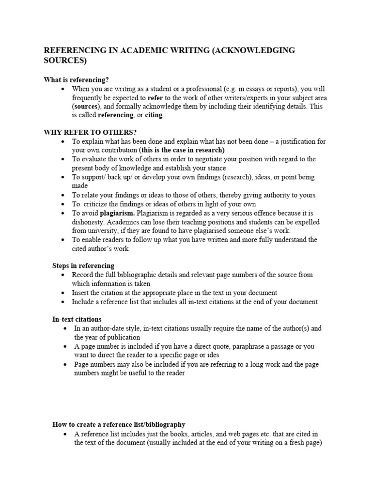 3 Referencing in Academic Writing | Download Free PDF | Citation | Note ...