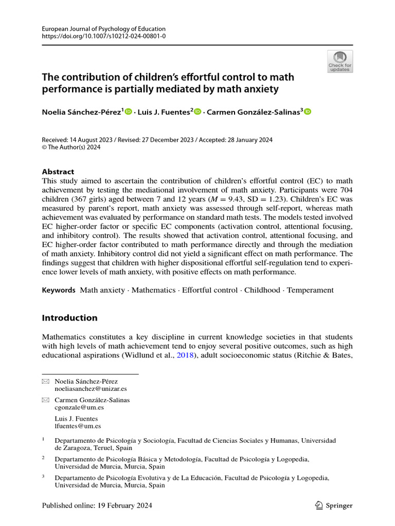The Contribution of Childrens Effortful Control T | PDF | Executive ... The Contribution of Childrens Effortful Control T | PDF | Executive ...