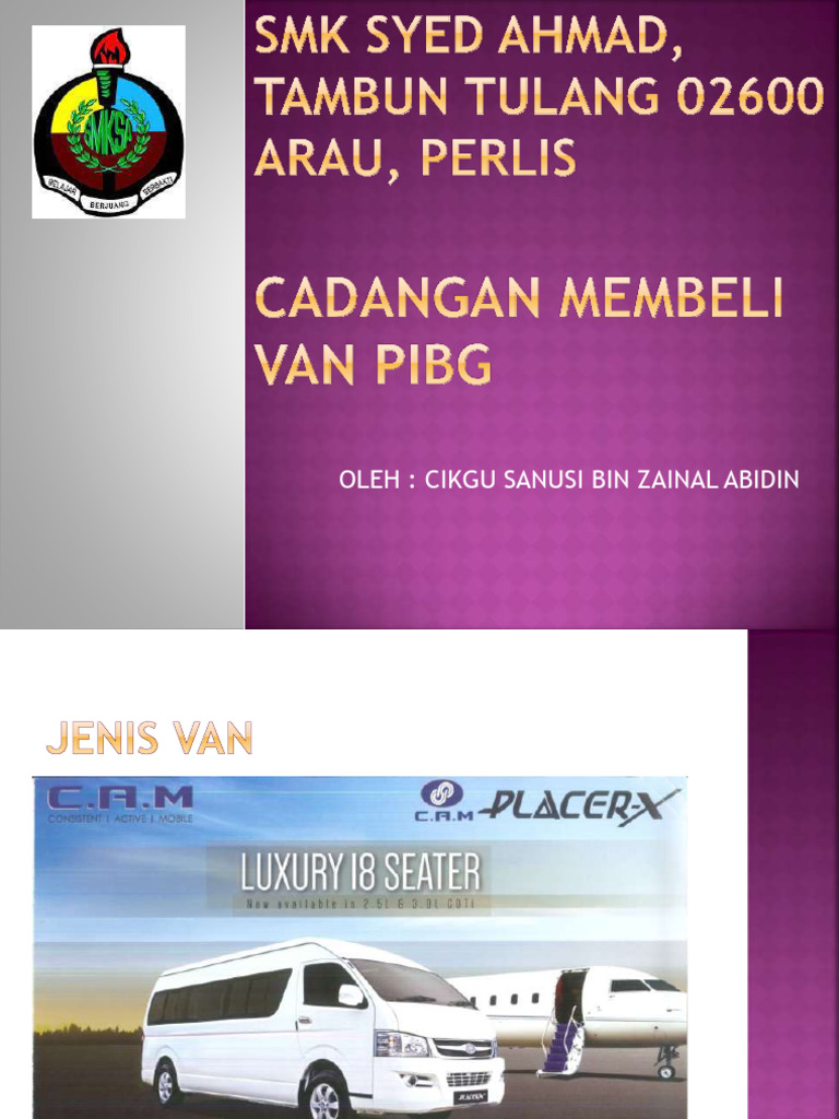 Cadangan Pembelian Van Pibg | PDF