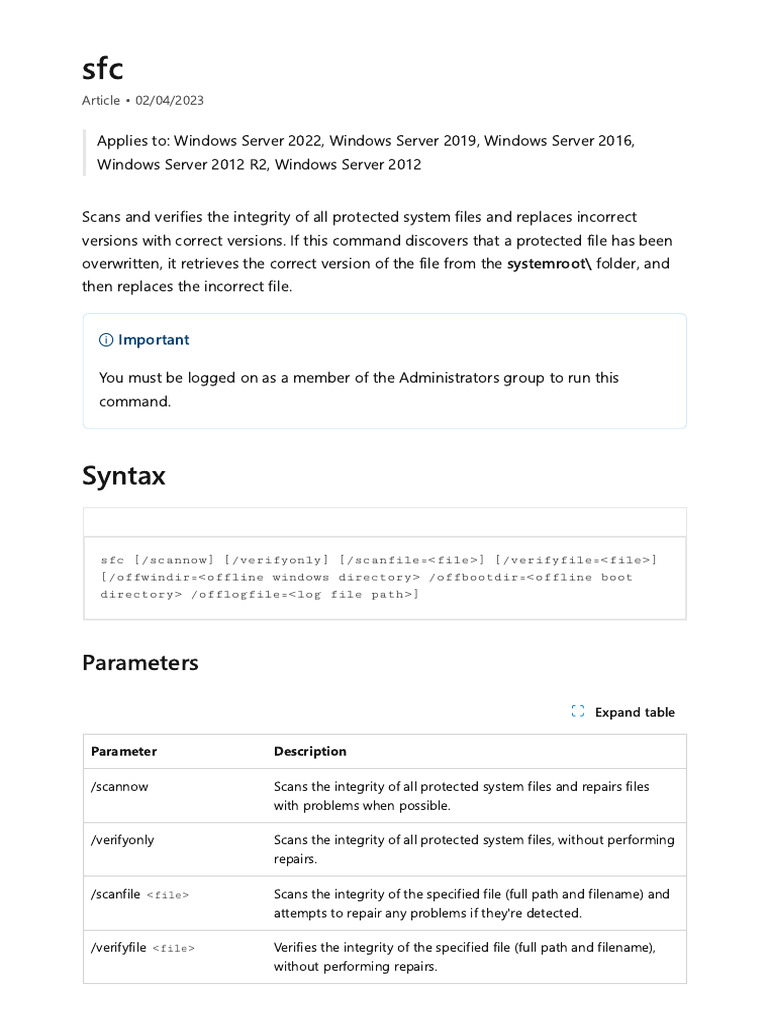 sfc _ Microsoft Learn | PDF