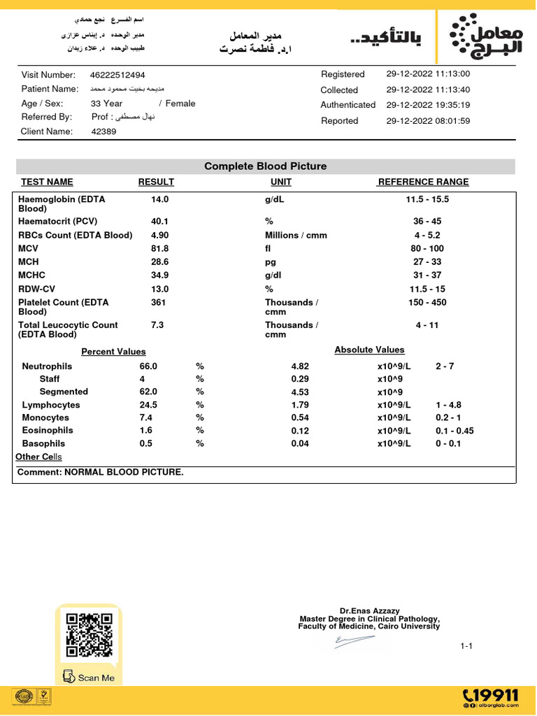 Complete Blood and Urine Analysis Report | PDF | Clinical Medicine | Blood