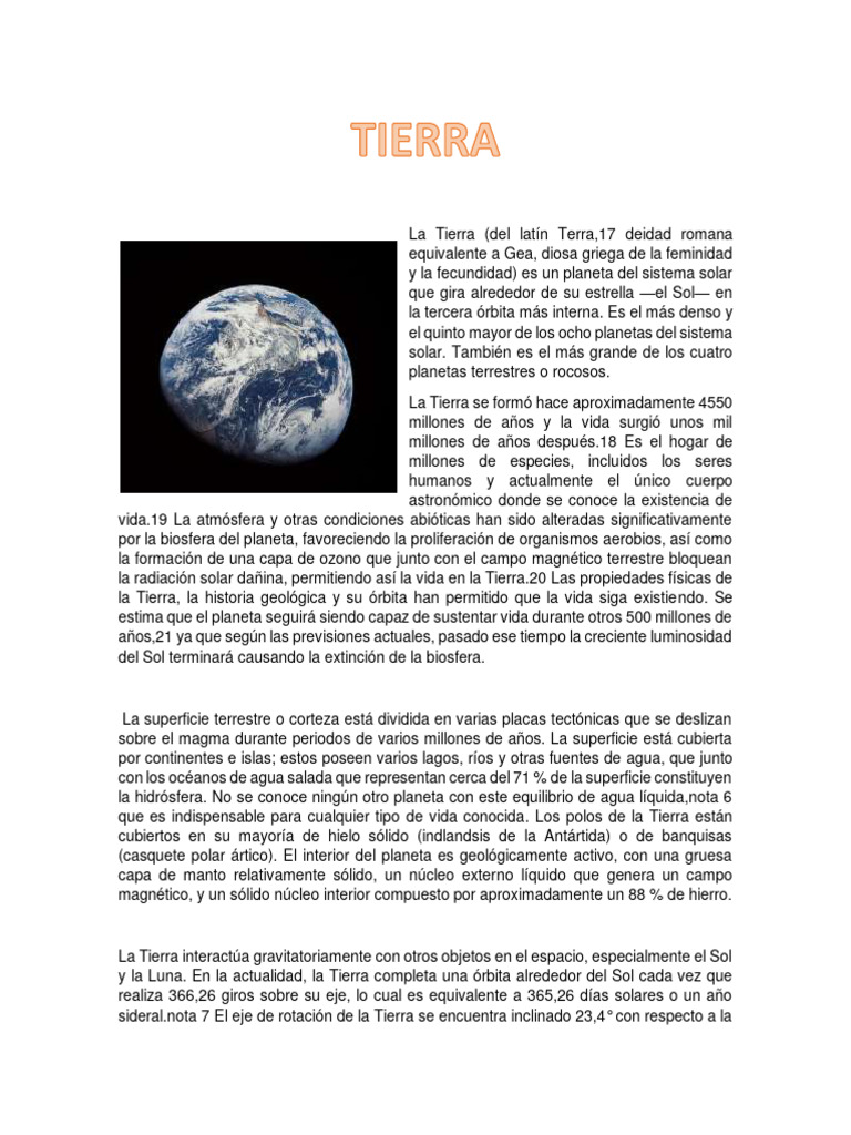 La Tierra | PDF | Tierra | Planetas