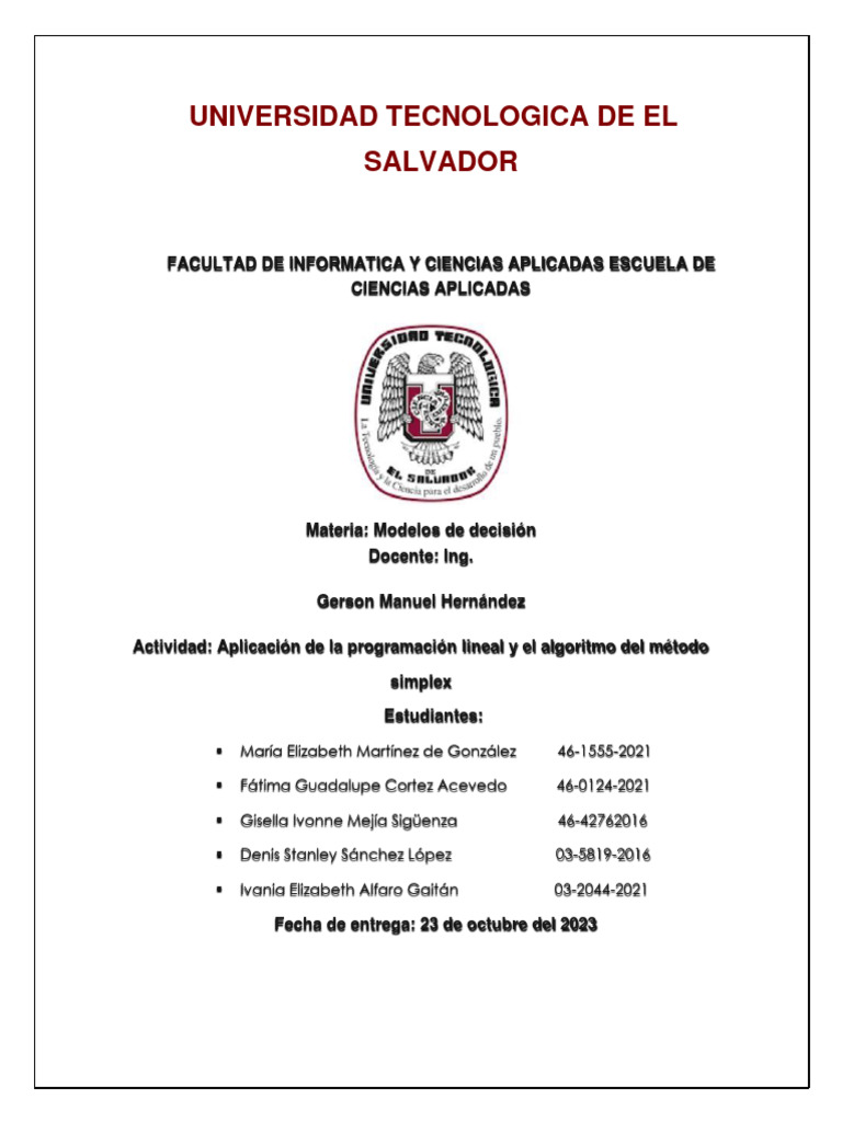 Guia Nº4 Metodo Simplex | Descargar gratis PDF | Programación lineal | Matemáticas De La Computación