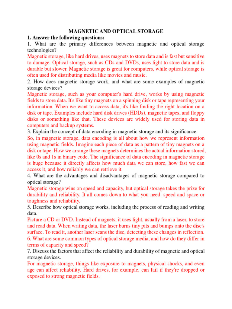 Magnetic and Optical Storage | PDF | Computer Data Storage | Hard Disk Drive