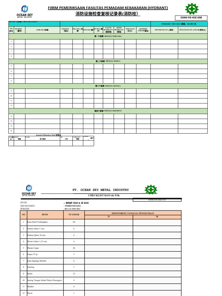 Form Ceklis Bulanan Mei | PDF