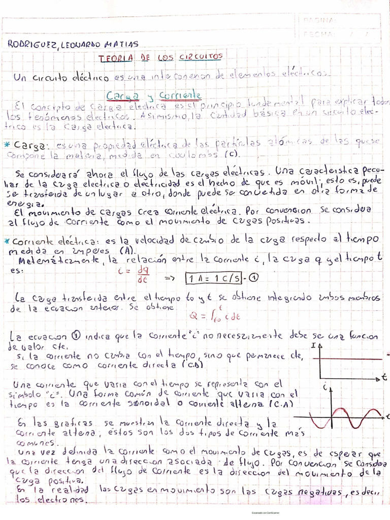 Apunte de Teoría de Los Circuitos - Primera Parte | PDF
