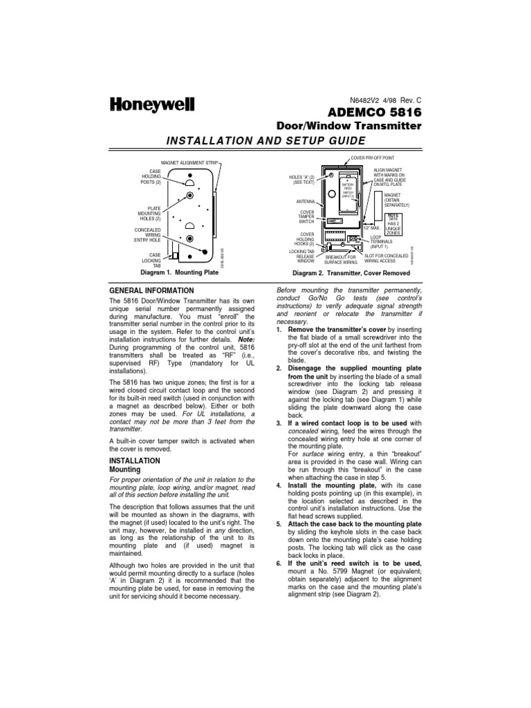 5816 Installation-Setup-Guide | PDF | Switch | Transmitter