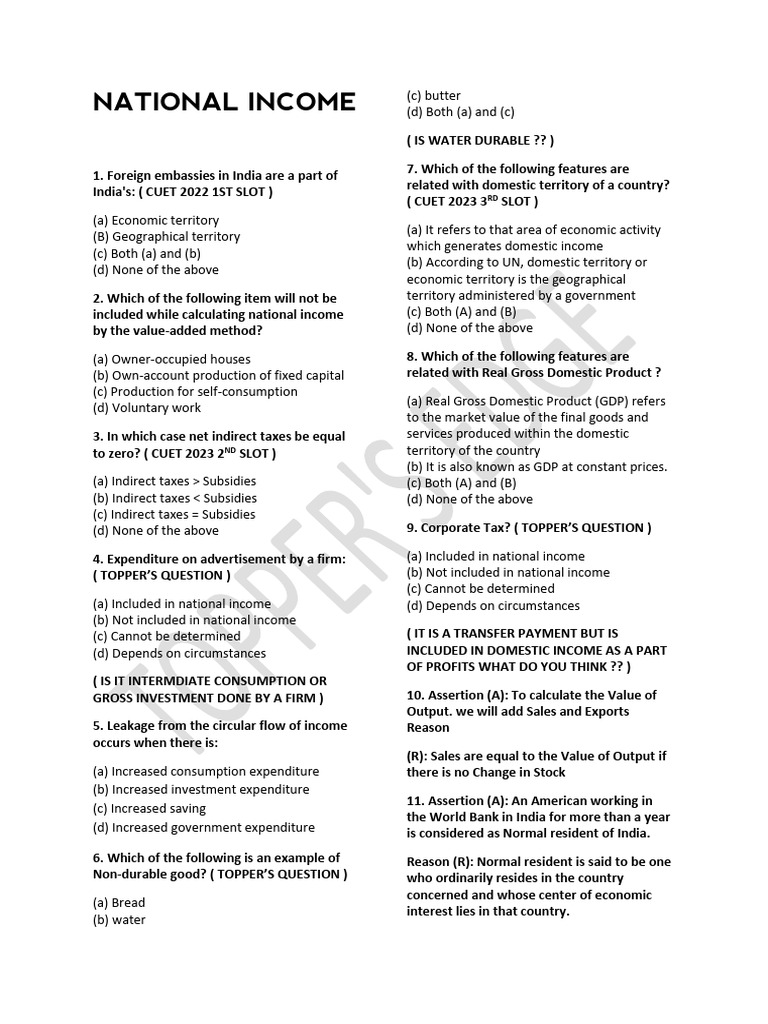 National Income Concepts and Calculations | PDF | Government Budget ...