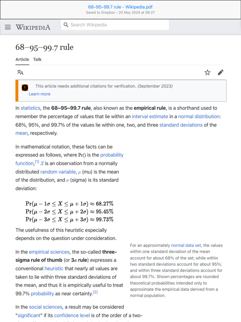 68-95-99.7 Rule | PDF | Statistics | Statistical Theory