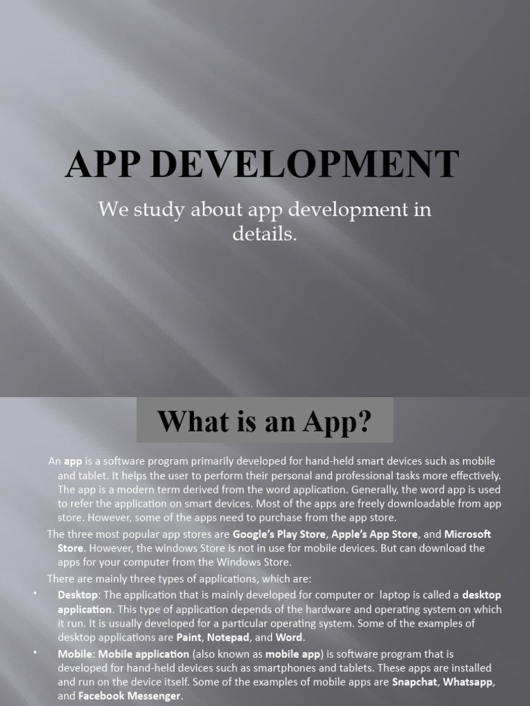 App Development | PDF | Mobile App | Application Software