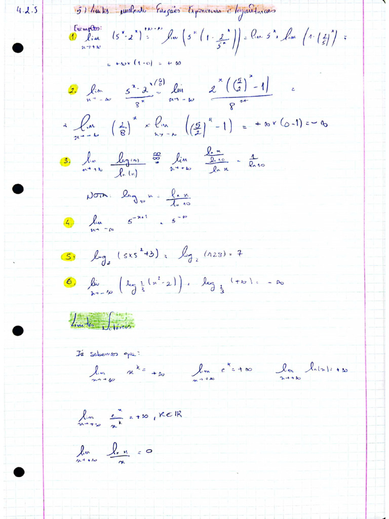 Limites F - Exp - e - Log | PDF