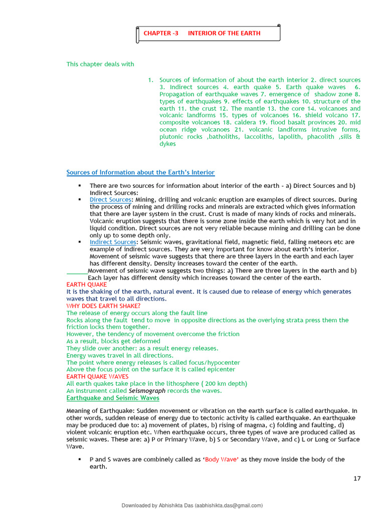 Earthquake Insights & Earth's Interior | PDF | Earthquakes | Volcano