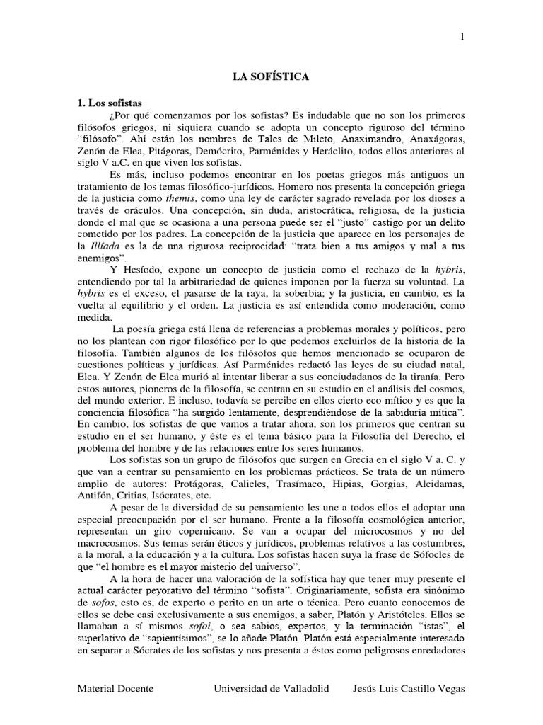Tema 2 SofÃ Stica | PDF | Platón | La Ley natural