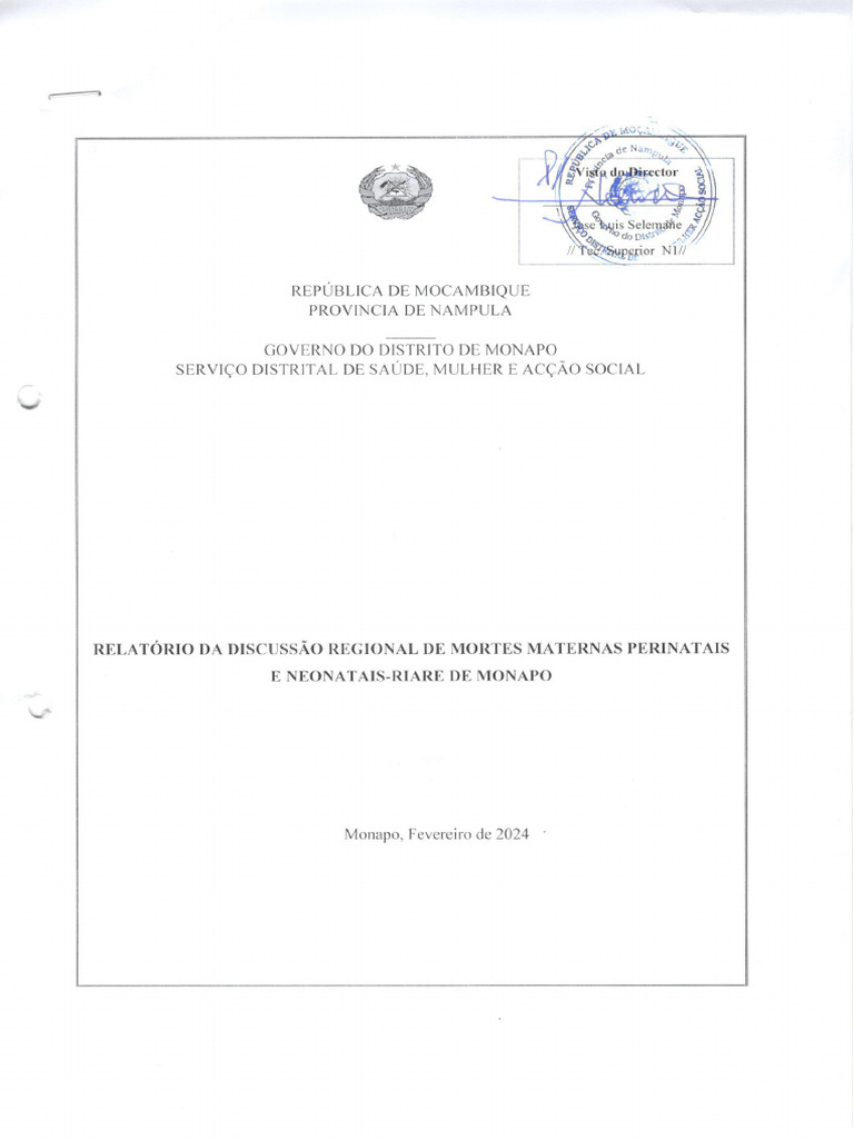 Relatorio Do Riaire Monapo | PDF