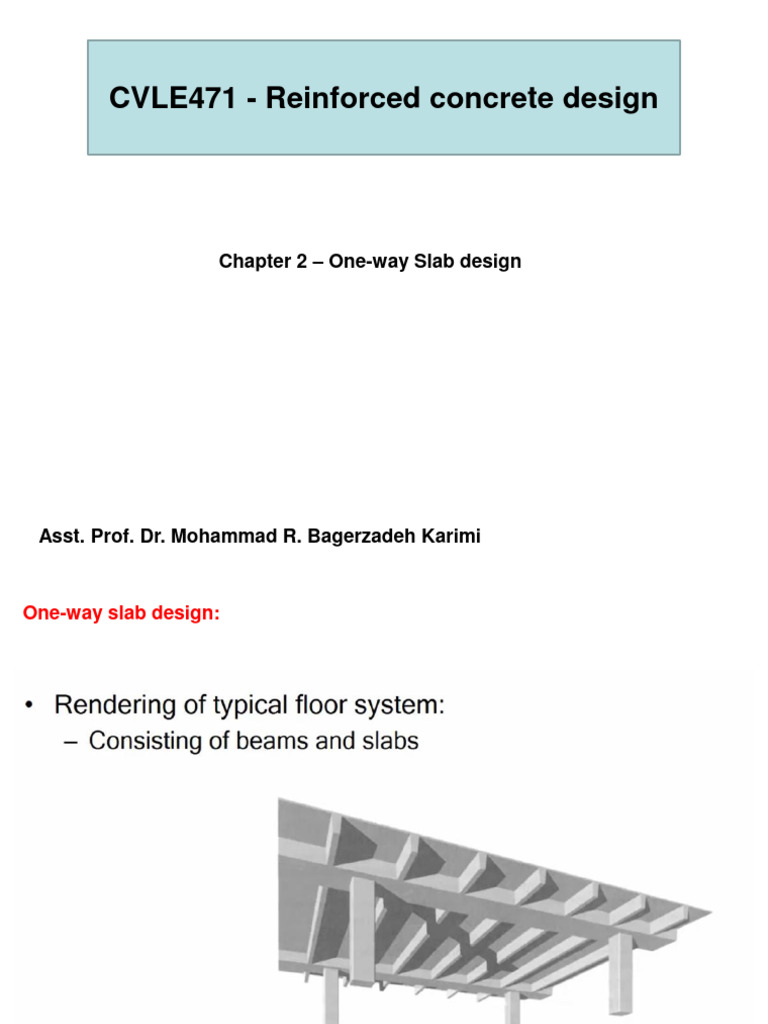 CIVL471-One-way Slab Design | PDF | Reinforced Concrete | Structural ...