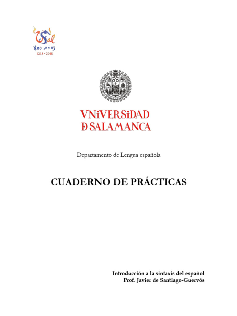 Cuaderno de Prácticas de Sintaxis | PDF | Asunto (gramática) | Objeto (gramática)
