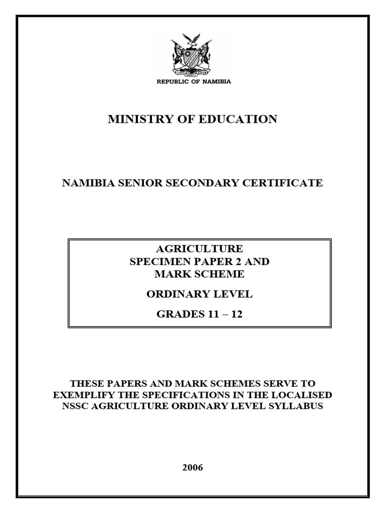NSSC Specimen Agr Apr2006 | PDF | Soil | Genotype