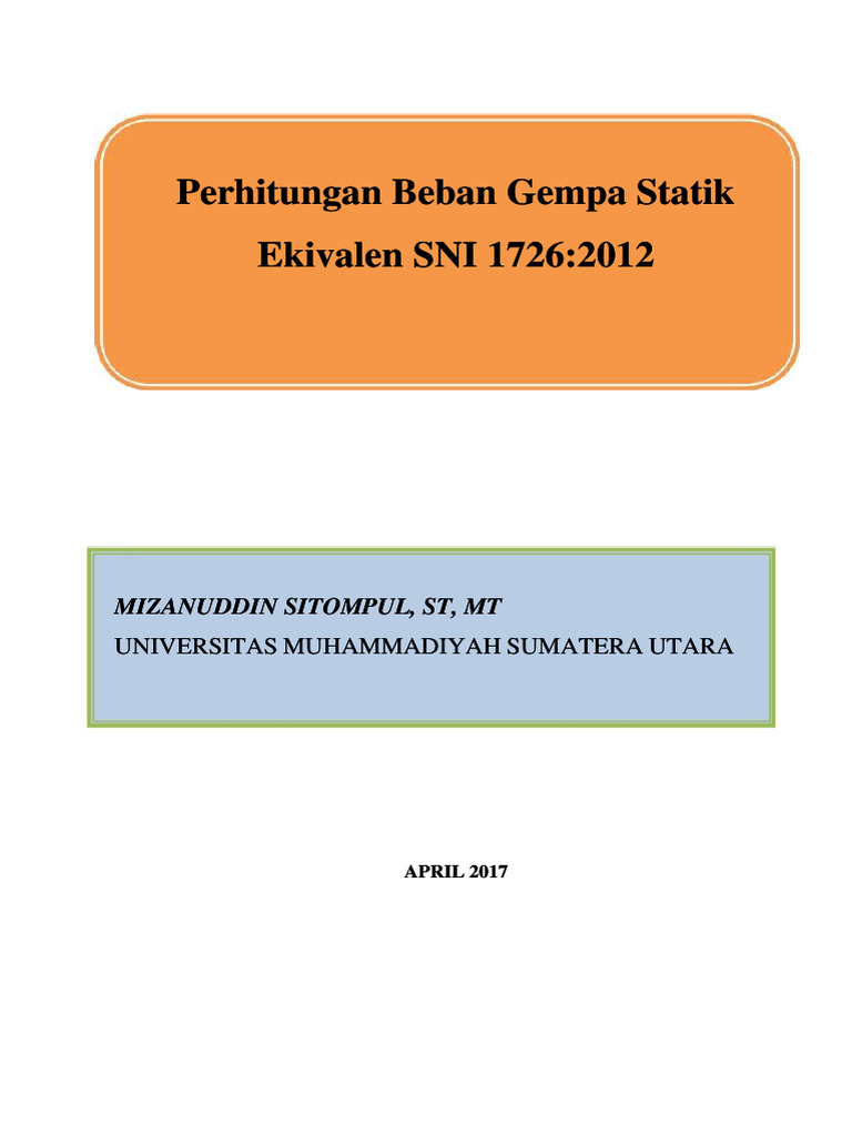 Contoh Perhitungan Gempa Statik (TUGAS BESAR BA ESTUDANTE) | PDF ...