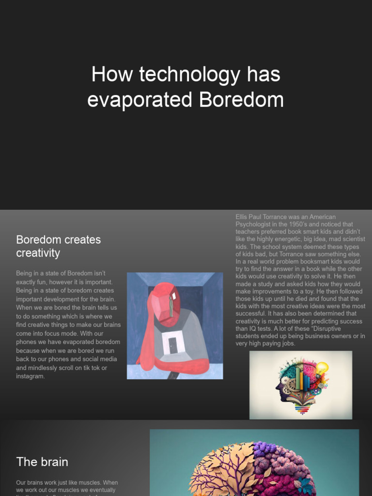 How Technology Erases Boredom's Benefits | PDF | Creativity ...