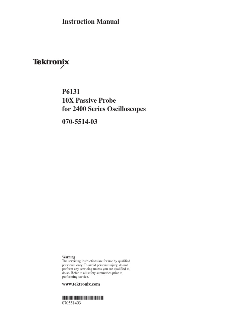 (Manual) Tektronix p6131 10X Passive Probe Manual | PDF | Electricity | Electrical Engineering