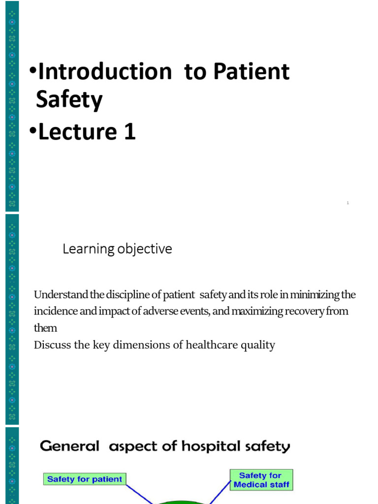 Introduction to Patient Safety Principles | PDF | Patient Safety ...