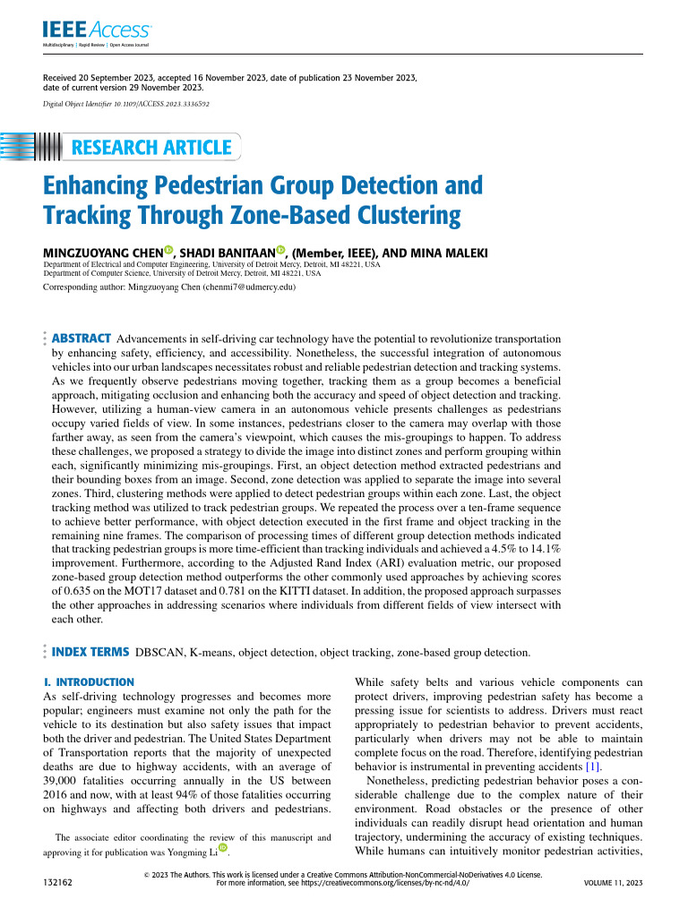 Enhancing Pedestrian Group Detection and Tracking Through Zone-Based Clustering | PDF | Cluster ...