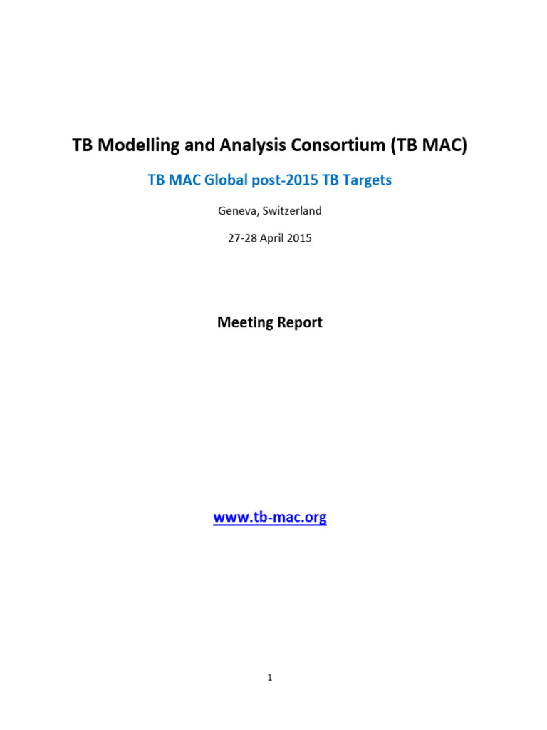 TB MAC 6 Final Report | PDF | Tuberculosis | Economics