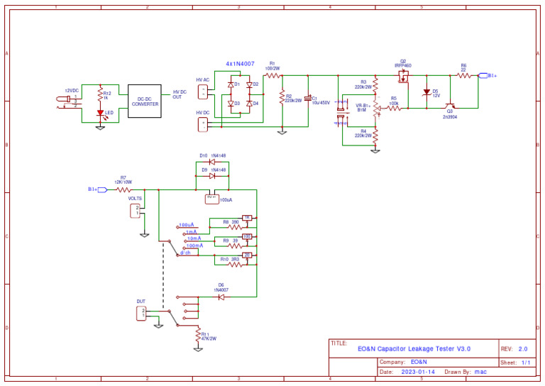 Schematic_Capacitor Leakage Tester V2_2023-01-14 | PDF