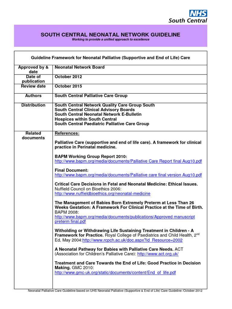 Neonatal-Palliative-care-guideline.FINAL_ | PDF | End Of Life Care ...