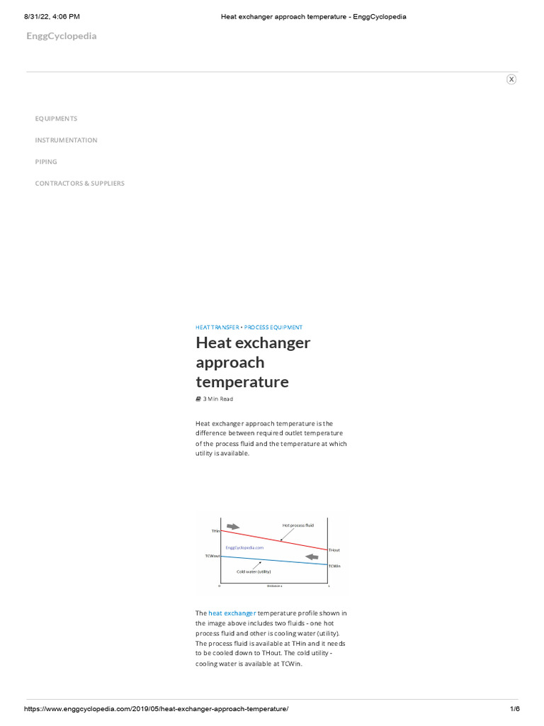 Approach in Exchanger | Download Free PDF | Heat Exchanger | Heat Transfer