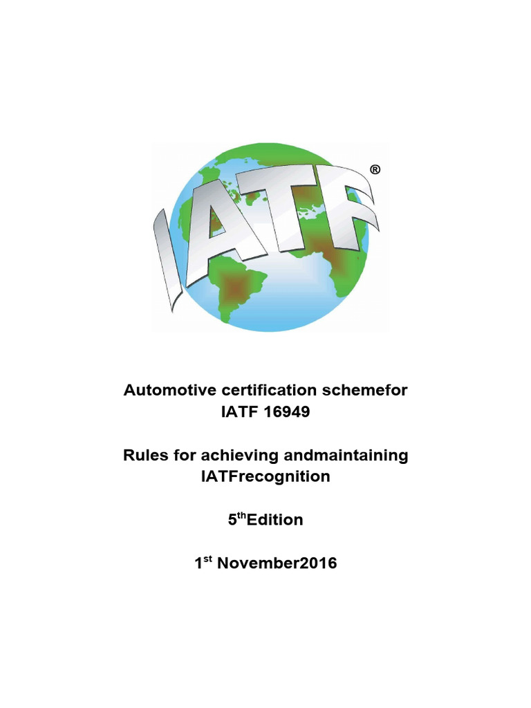 Rules For Achieving Andmaintaining IATF Recognition 5th Nov 2016 ...