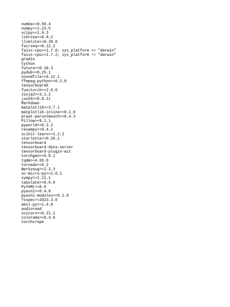 Python Package Dependencies List | PDF | Technology & Engineering