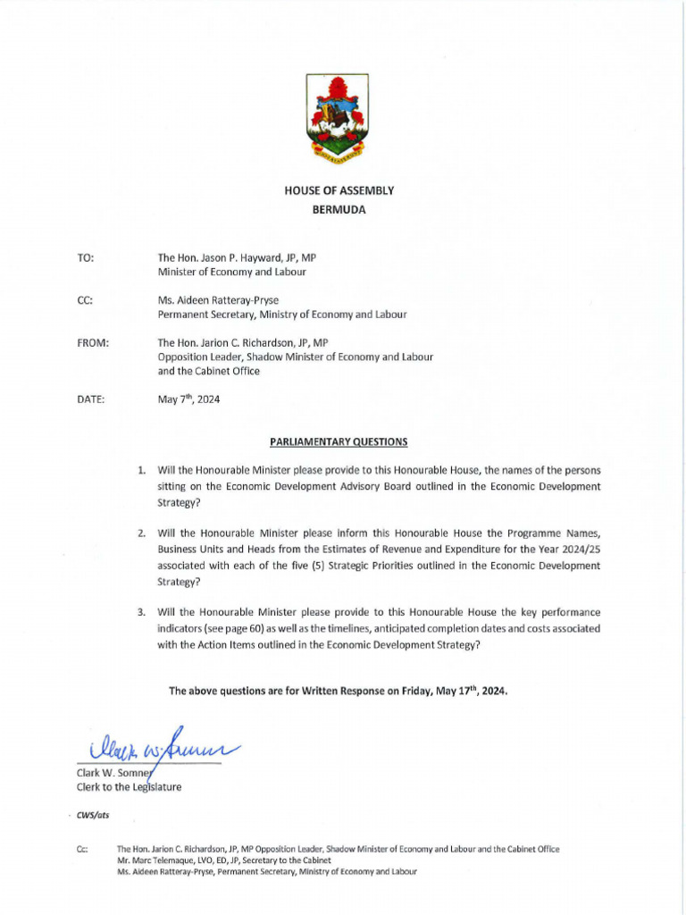 Bermuda Economic Development Strategy Q&A | PDF | The Honourable ...