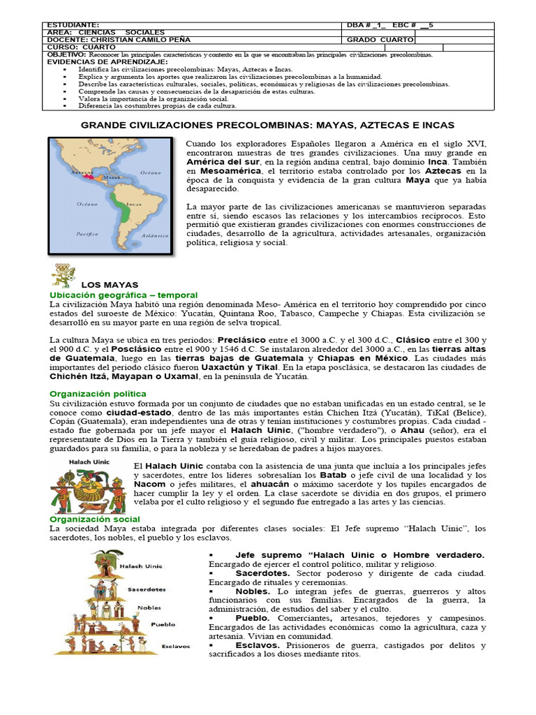 Aztecas, Mayas e Incas | Descargar gratis PDF | Civilización maya | Era ...