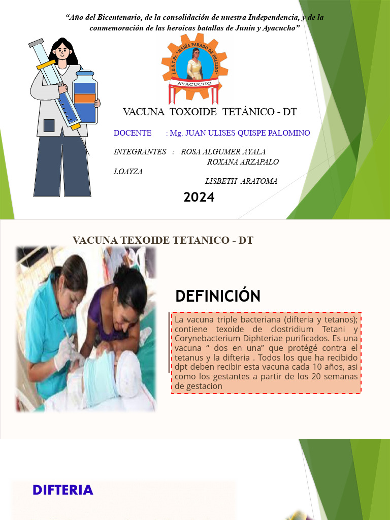 Vacuna DT: Prevención de Difteria y Tétanos | PDF | Drogas | Microbiología