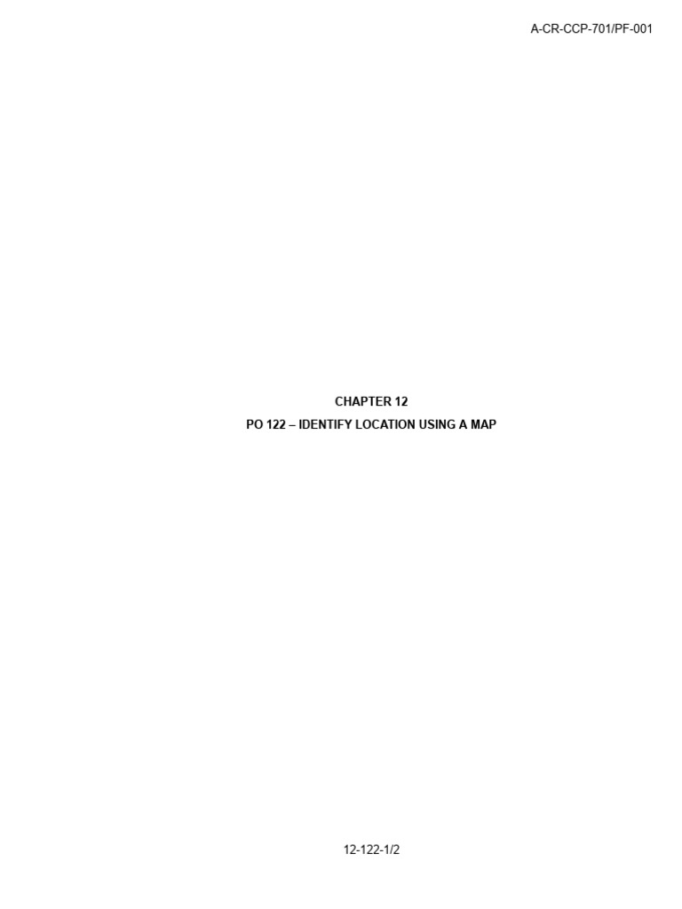 A-CR-CCP-701/PF-001: Po 122 - Identify Location Using A Map | PDF ...