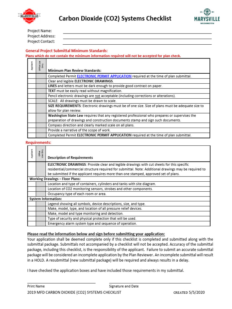 MFD Carbon Dioxide (CO2) Systems Checklist | PDF | Drawing | Carbon Dioxide