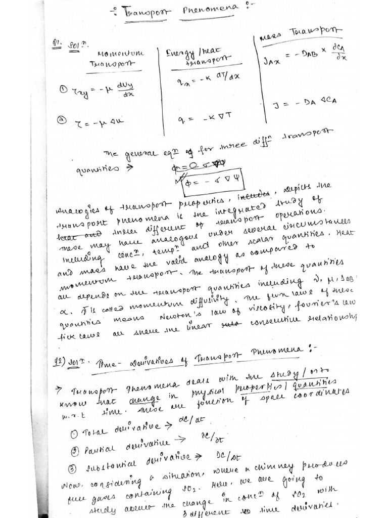 Transport Phenomena | PDF