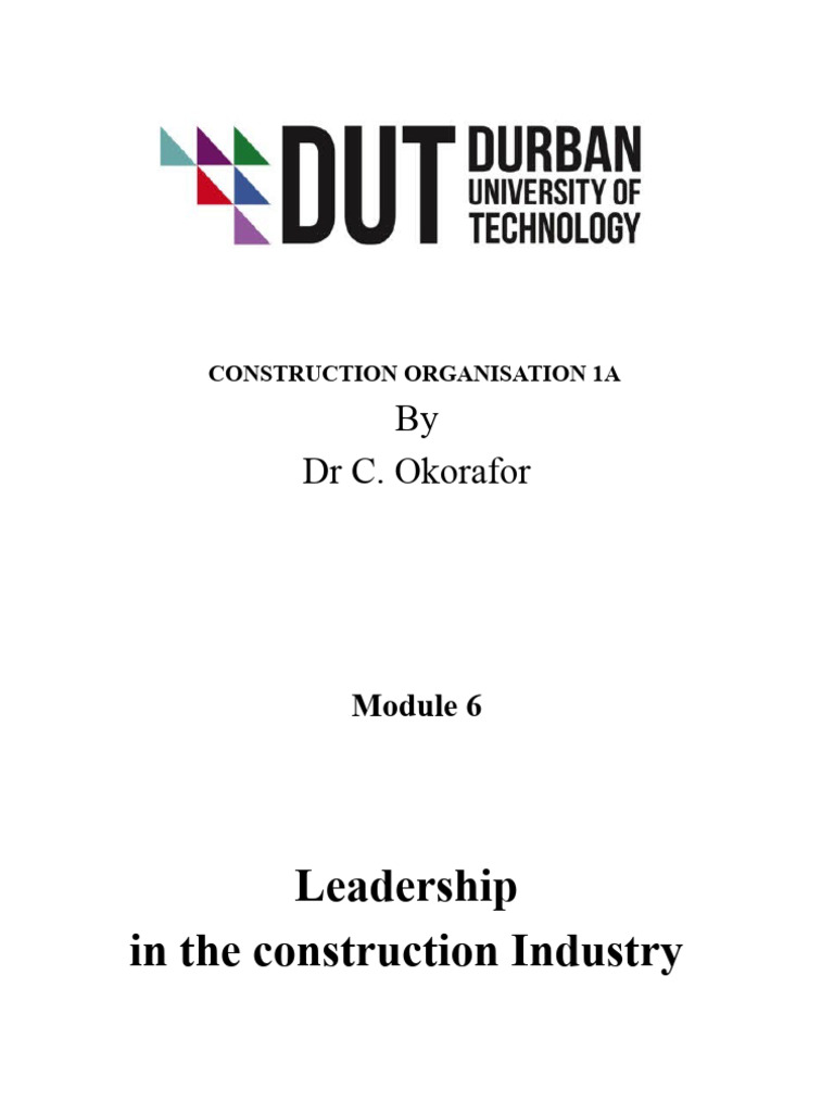 Dut ( CORG 101) module 6 [Autosaved] | PDF | Leadership | Goal
