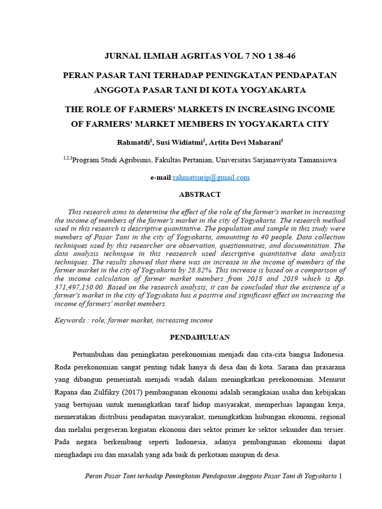 JURNAL ILMIAH AGRITAS VOL 7 NO 1 38-46 Rahmatdi | PDF