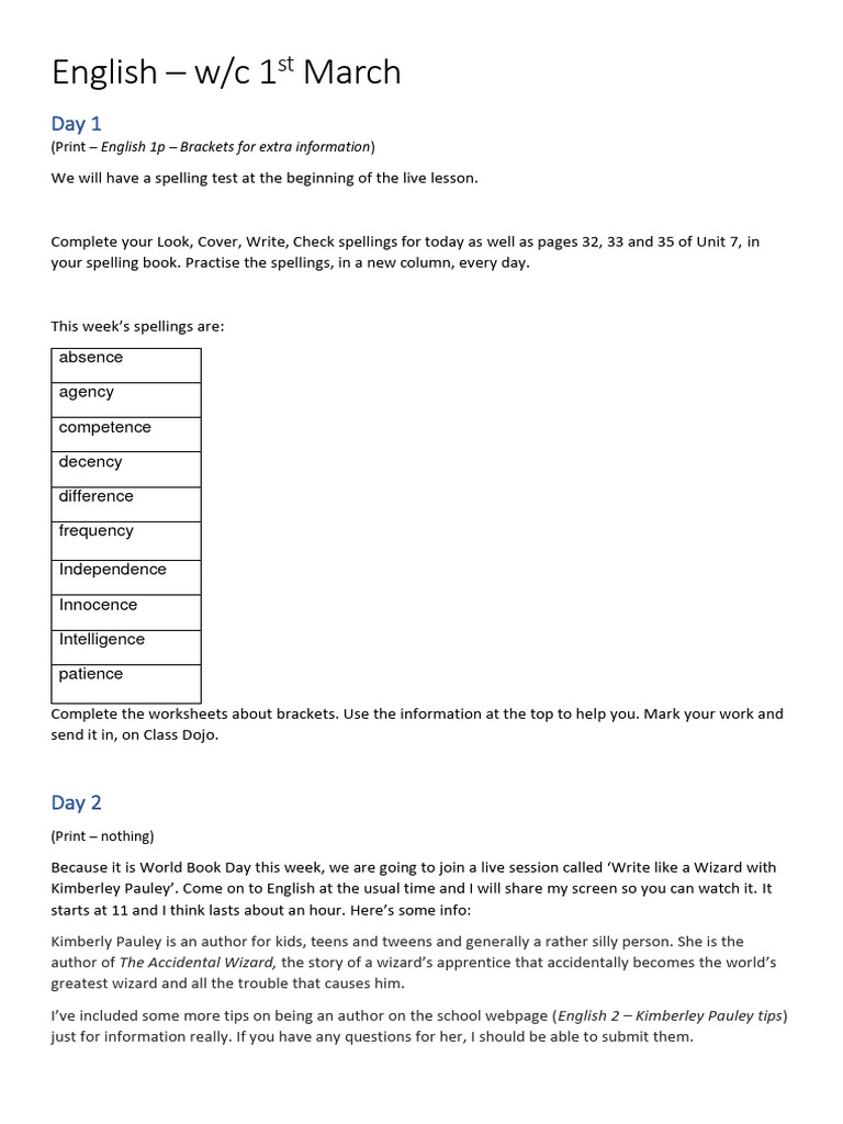 1st March - English | PDF