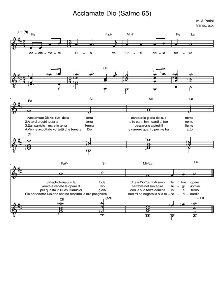 Parisi - Acclamate Dio Voi Tutti Della Terra - S.65 (Ap169) | PDF