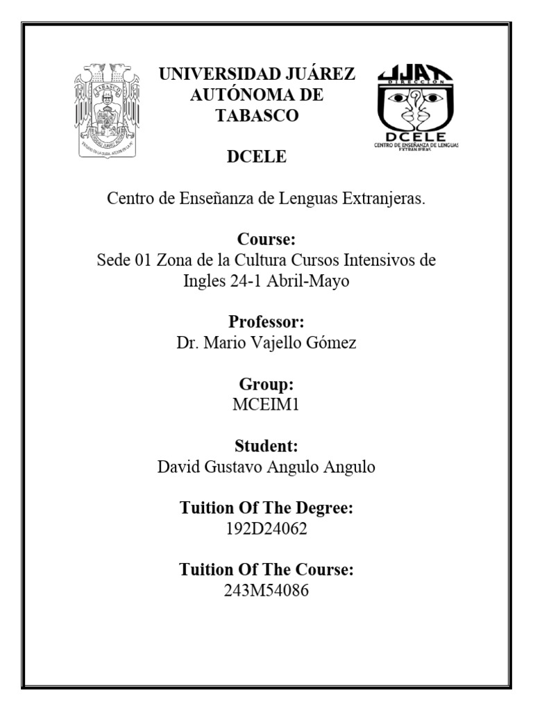 Hoja de Presentacion Ingles | PDF