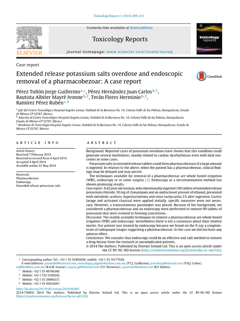 Toxicology Reports | PDF | Clinical Medicine | Medical Specialties