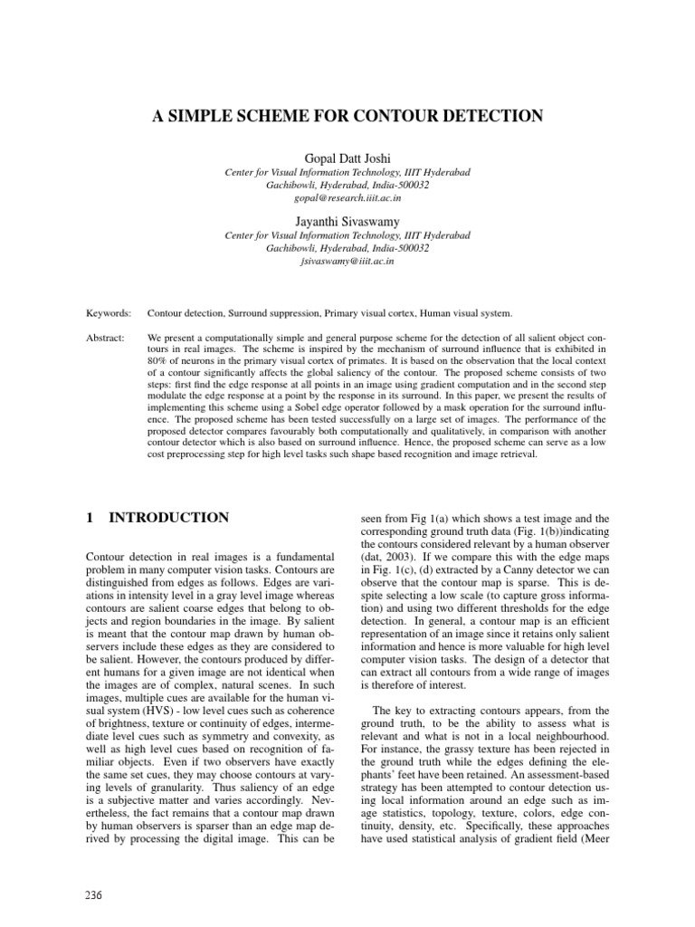 Efficient Contour Detection Method | PDF | Visual System | Retina