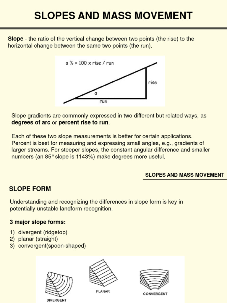 CH 01 - Slopes and Mass Movement | PDF | Landslide | Soil
