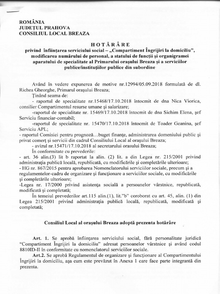 Stat de Functii Si Fisa de Post Cu Loc Vacant | PDF