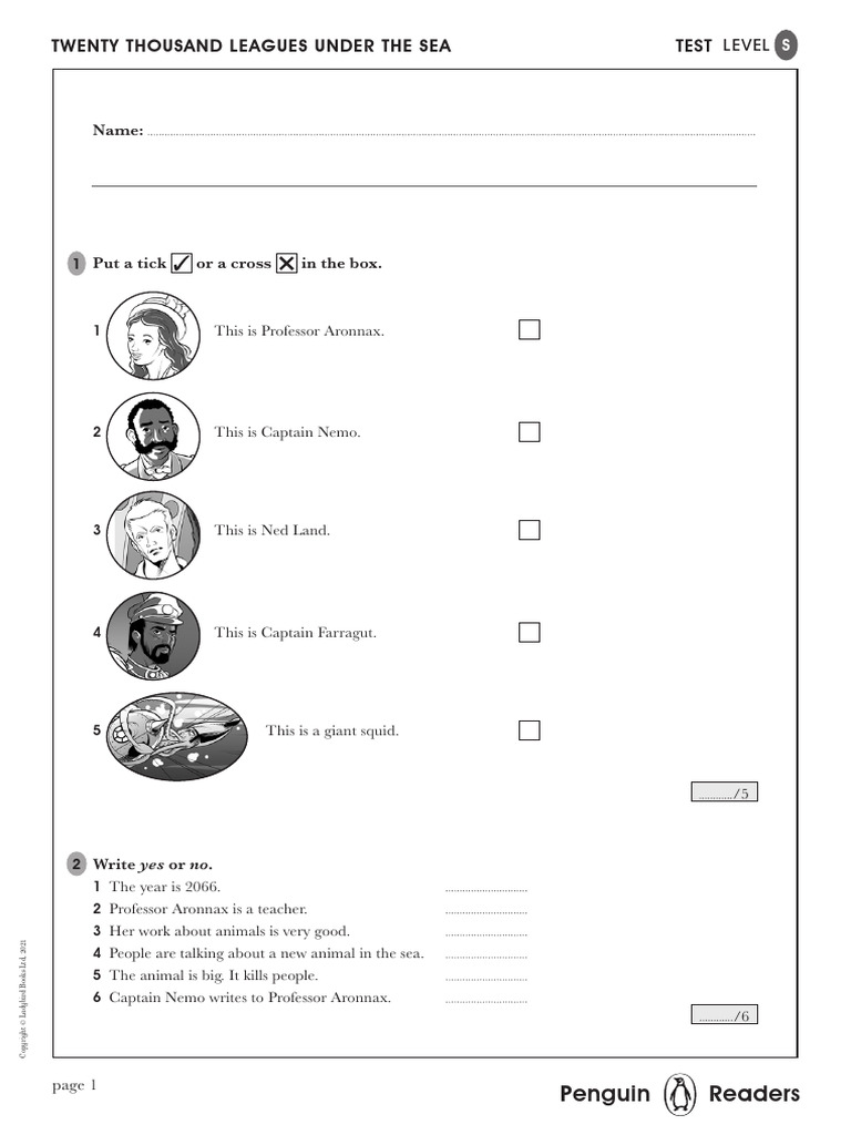 PR 20000 Leagues Test-2-1 | PDF | Twenty Thousand Leagues Under The Sea